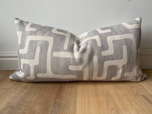 Designer Hand Block Style Design Global Inspired Abstract Light Grey ...