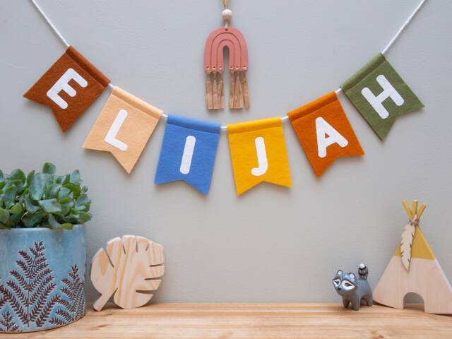 Personalised Name Bunting. Felt Nursery Decor. Custom Garland Wall ...