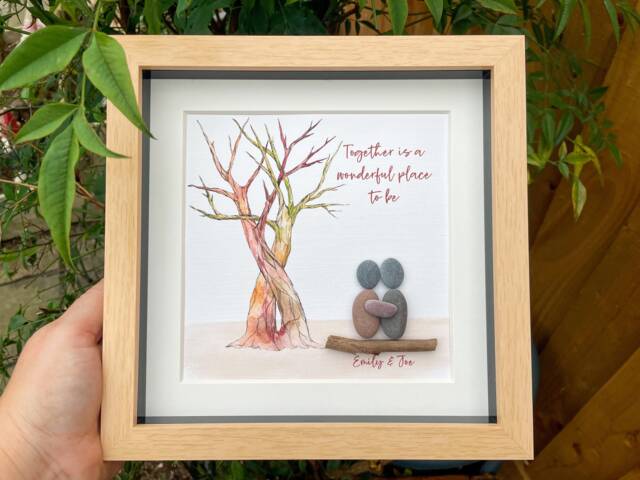 Personalised Couple Pebble Picture, Together Is A Wonderful Place To Be ...