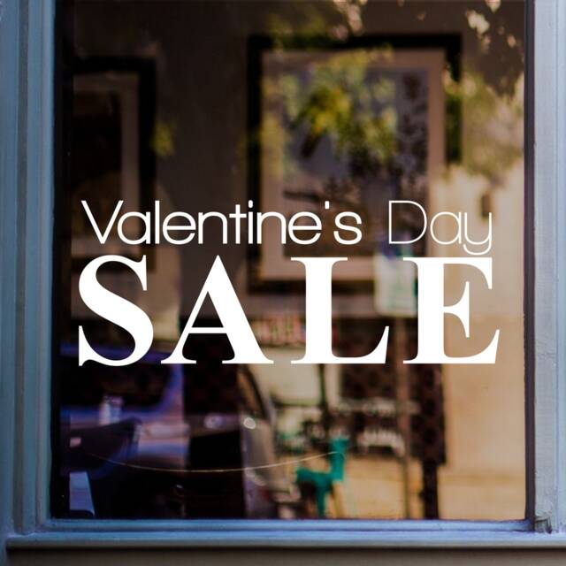 Valentine's Day Sale Shop Window Sticker Retail Display Store Front ...