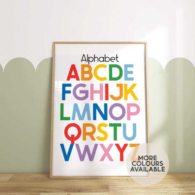 Alphabet Print -- Kids Learning Print, Educational Poster, Classroom ...