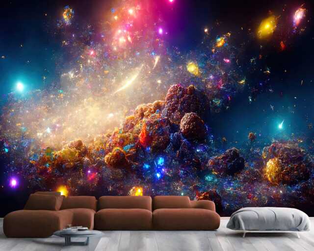 Deep Space Rainbow Galaxy Outerspace Nebula Wall Gift, Art Print ...