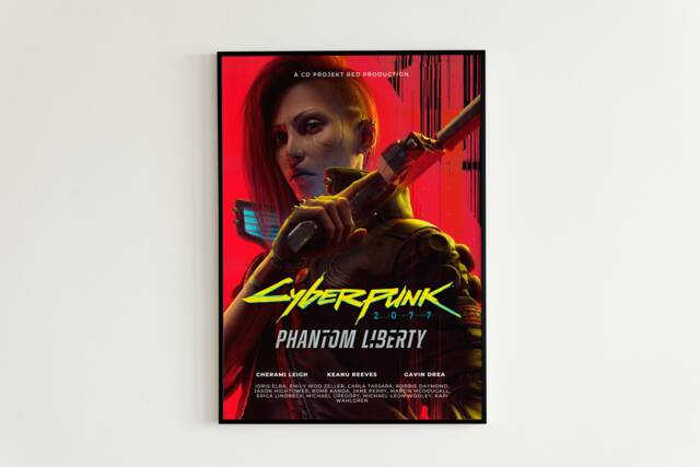 Cyberpunk 2077 Poster Print, Cyberpunk, Phantom Liberty, Keanu Reeves ...