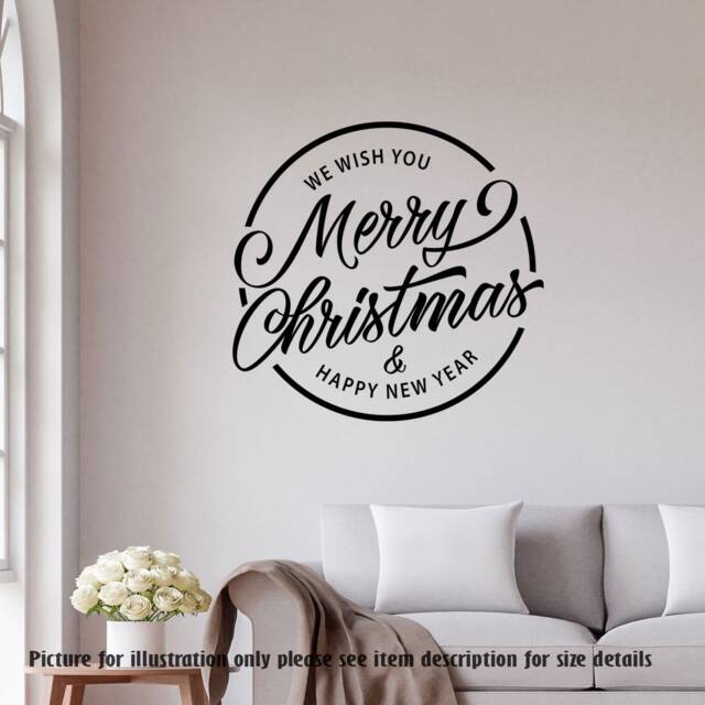 Merry Christmas Wall Decals, Removable Stickers, Window Display Decor ...