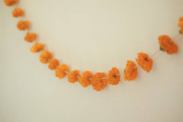 7Ft Dried Marigold Flower Garland, Real Dried Wedding Decor, Home ...