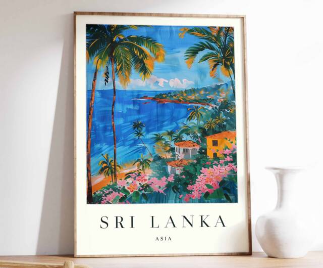 Sri Lanka Poster, Travel Print, Asia Wall Art, Asian Tropical Decor ...