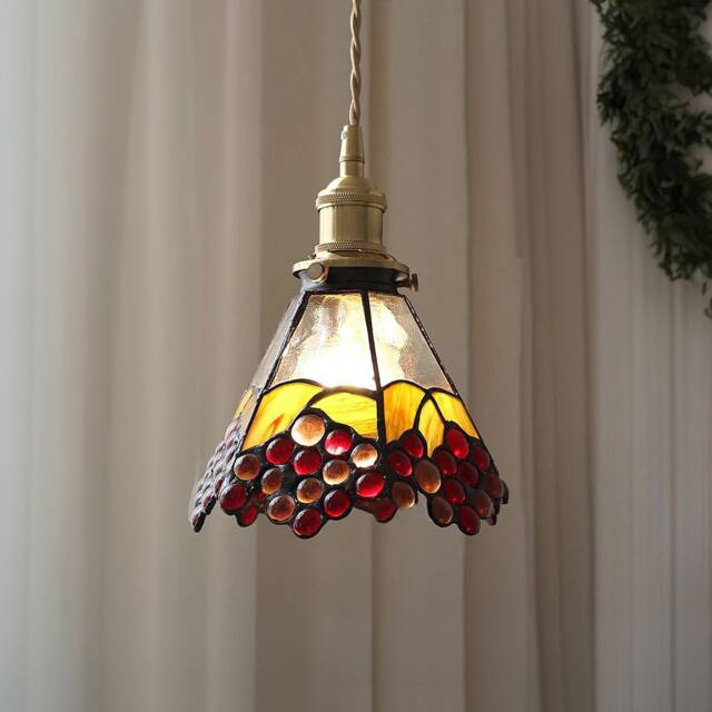 Beautiful Novel Grape Stained-Glass Pendant Light - Charming Design ...