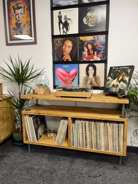 Record Player Stand - Vinyl Storage Cabinet Hi-Fi Turntable Unit by ...