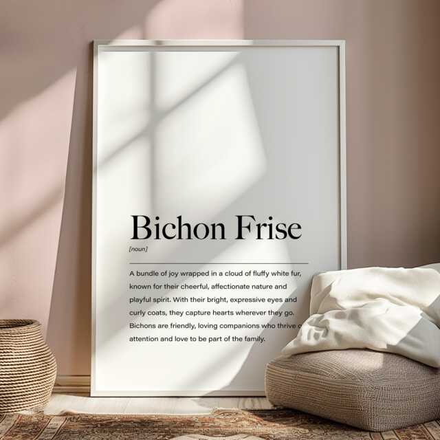 Bichon Frise Definition Print, Poster, Decor, Gift, Art, Christmas Gift ...