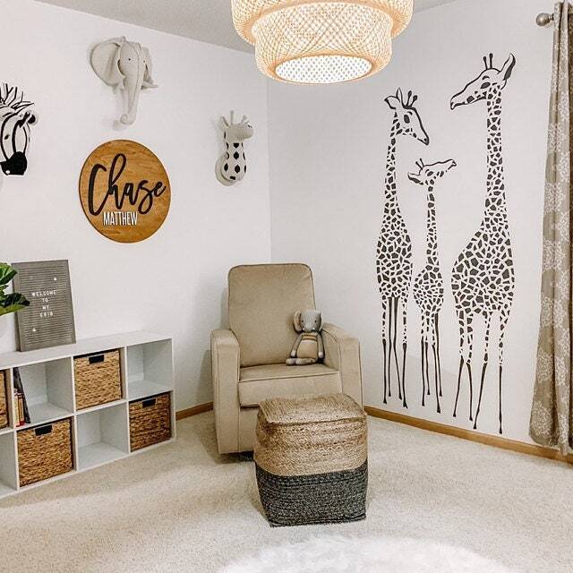 Wall Decal For Kids, Set Of 3 Giraffes Decal, Family Decor Children ...