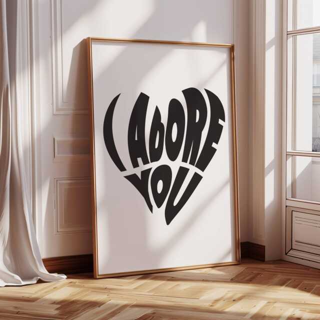 I Adore You Inspired By Fred Again & Obongjayar - Black Typography Wall ...