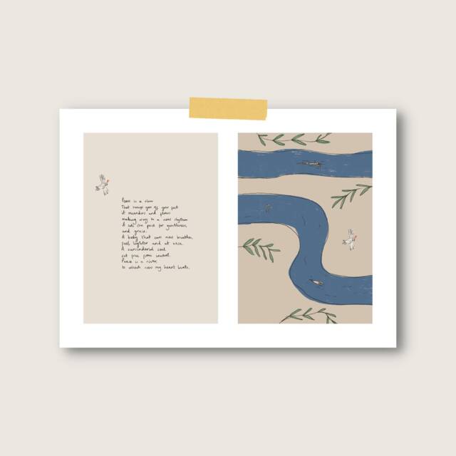 Peace Is Like A River Poem & Illustration/Wall Art Christian by Etsy ...