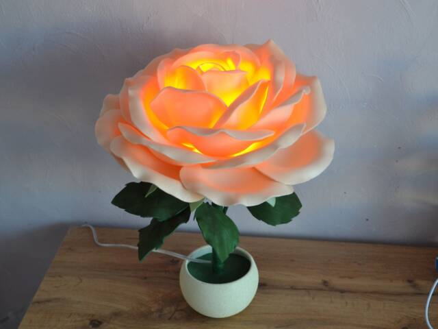 Rose Nightstand Flower Lamp Led Aesthetic Room Table Cottagecore ...