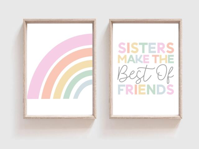 2 Sister Prints, Sisters Make The Best Of Friends, Big Sis Lil Sis ...