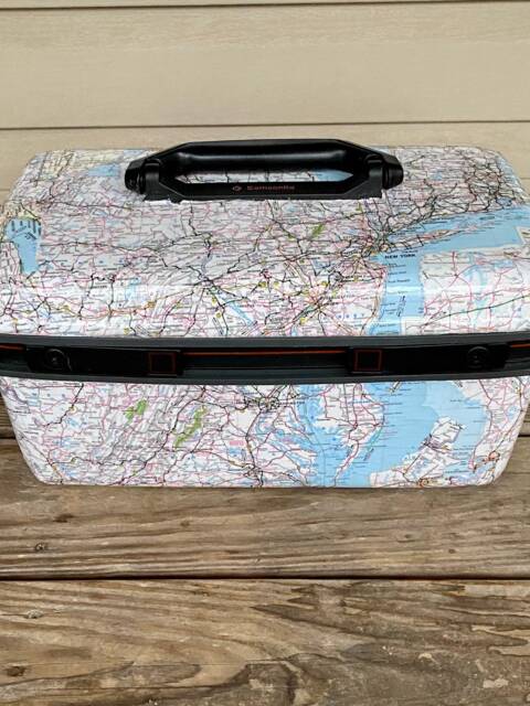 Vintage Map Covered 1970's Samsonite Train Case With Mirror Us City ...