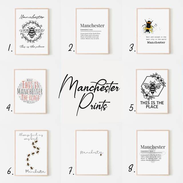 Manchester Wall Prints, Definition Print, Born in Manchester, Word ...