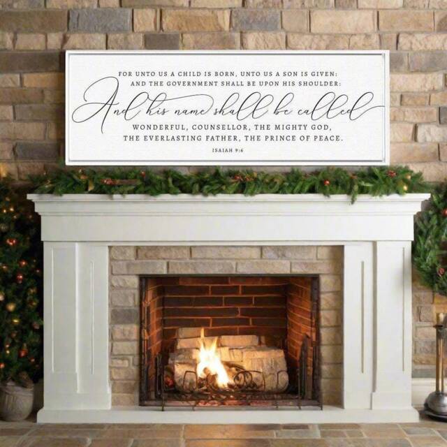 For Unto Us A Child Is Born- Scripture Sign - Christian Christmas Wall ...
