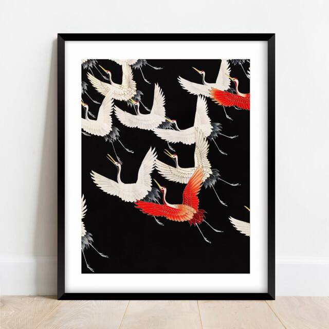 Myriad Of Flying Cranes - Unknown Artist - Japan Japanese Art Home ...