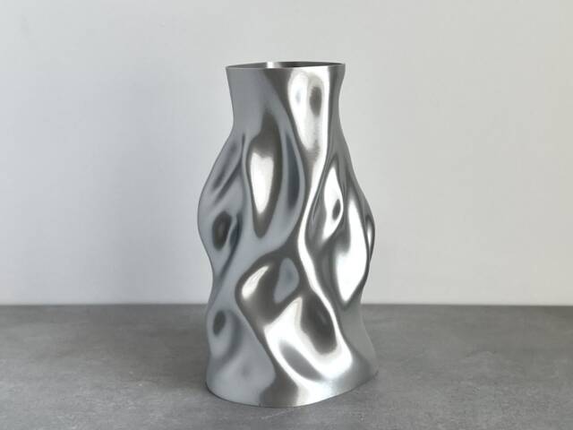 Wave Chrome Vase Modern Home Decor Futuristic Accent Sculpture Unique ...
