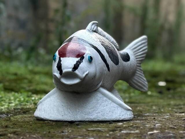 Concrete Koi Fish Statue Garden Pond Decoration Cement Sculpture ...