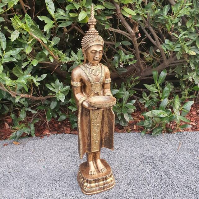 Garden Figure Temple Guardian Buddha With Bowl 76 cm, For The Garden by ...