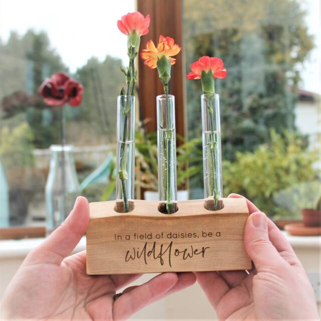 Wooden Propagation Stand - Stem Flower Vase Wildflower Test Tube ...