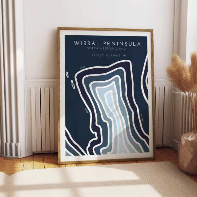 Wirral Peninsula Coastline Art Print Minimalist British Map by Etsy ...