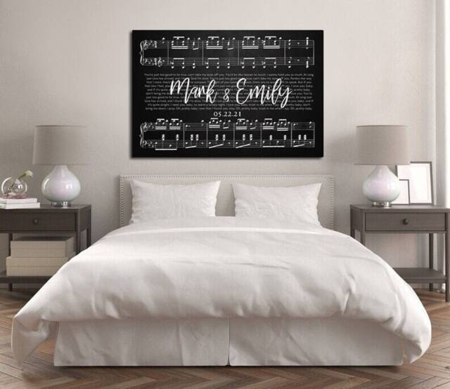 Personalized Metal Anniversary Art - Custom Sheet Music Print With ...