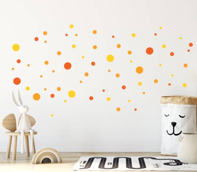 Wall Decal Polka Dots, Sticker Dots For Kids-Room, Peel & Stick ...