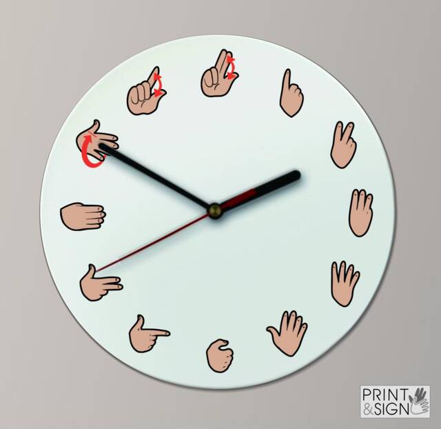 Bsl Clock, Personalised British Sign Language Clock by Etsy | ufurnish.com