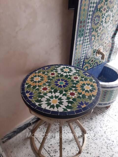 Bring Your Garden To Life Artisan-Made Moroccan Table With Colorful ...