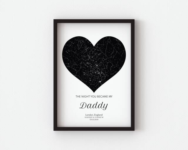 The Day You Became My Dad Star Map, Personalized Father's Gift, Framed ...