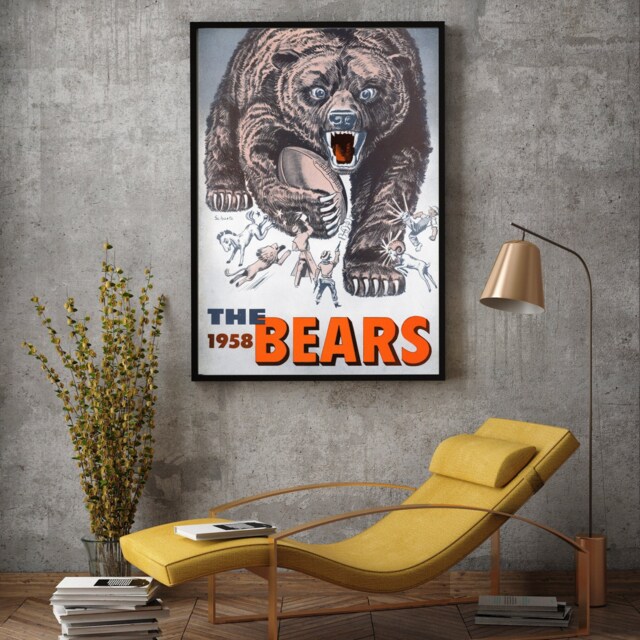 Vintage Chicago Bears 1958 Program Negative Print by Etsy | ufurnish.com