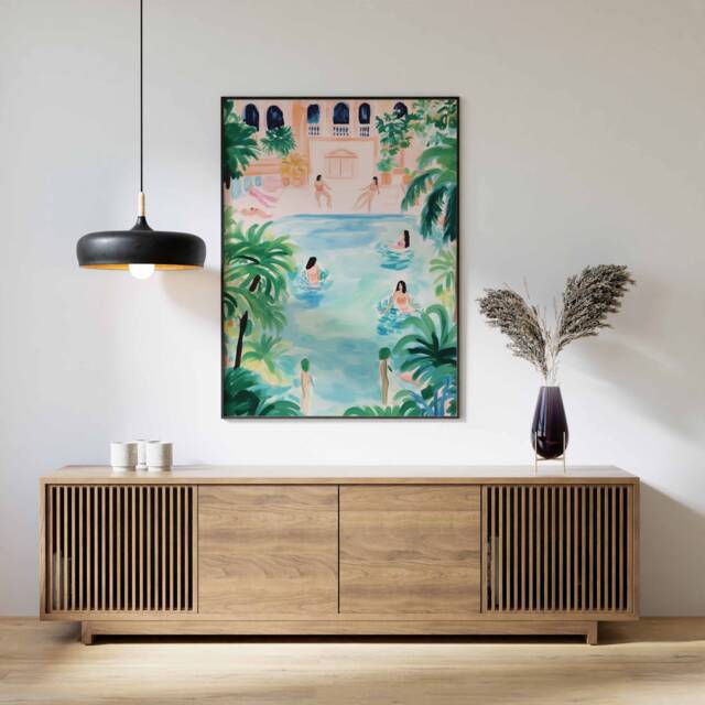 Boho Art, Swimming Pool Poster, Bathroom Wall Rustic Home D??cor, Chic ...