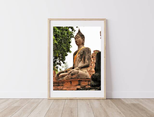 Buddha Wall Art, Real Statue, Ayutthaya Thailand Poster, Meditation Yoga Print by Etsy ...