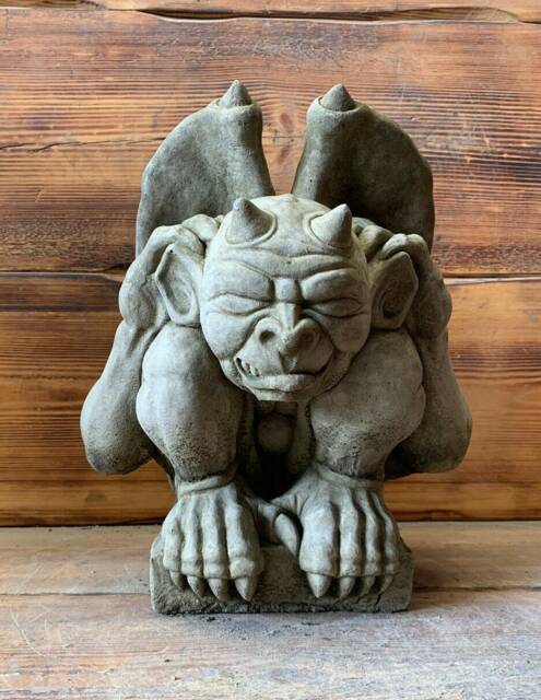 Stone Garden Gargoyle Gremlin Winged Gothic Pillar Cap Finial Statue ...