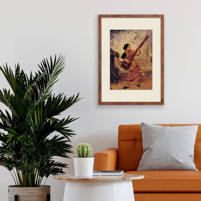 Framed Mounted Indian Art Vintage Print Poster Antique Raja Ravi Varma ...