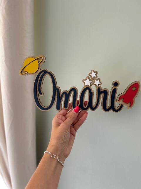 Personalized Space Name Sign Rocket Nursery Decor, Custom Kids Plaque ...