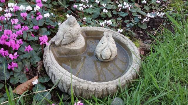Reconstituted Stone Bird Bath Top & Sparrows/Feeder by Etsy | ufurnish.com