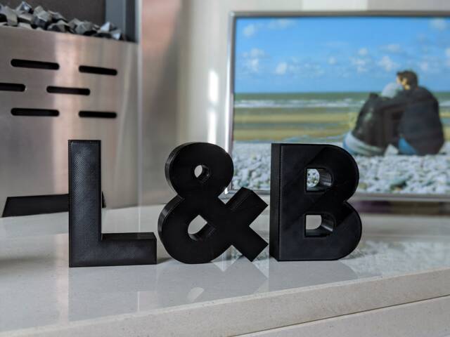 Personalised Decorative Letters Initials Ornament - 3D Printed in Black ...