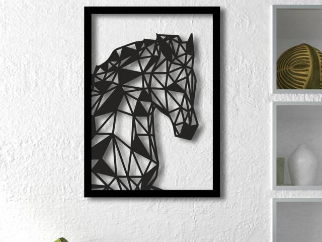 Geometric Horse Head Wood Wall Art, Polygon Decor, Farmhouse Art by ...