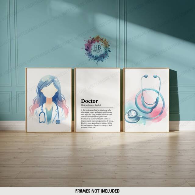 Doctor Definition Print Set - 3 Prints - Doctors Office Decor Medical ...