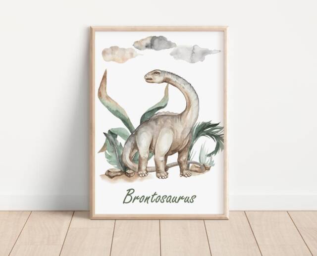 Wall Poster Brontosaurus Decoration Dino Watercolor by Etsy | ufurnish.com