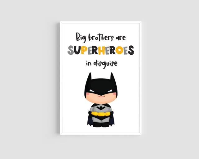 Big Brothers Are Superheroes Print, Superhero Wall Art, Brother Prints ...
