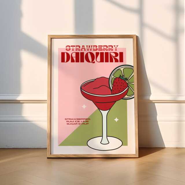 Strawberry Daiquiri Print - Cocktails - Funky Kitchen Prints, Trendy ...