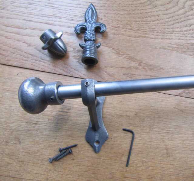 Rustic Curtain Valance Pole Rail Drapery Fittings Hanging Metal Rod ...