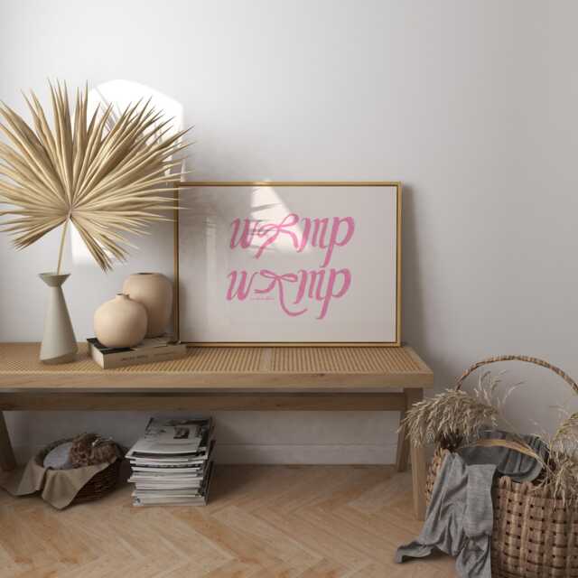 Womp Coquette Print Poster, Hand Drawn Bow Print, Trendy Retro ...