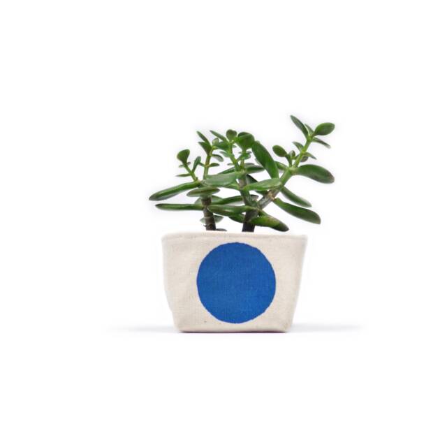 Blue Fabric Mini Planter, Blockprint Plant Pot by Etsy | ufurnish.com