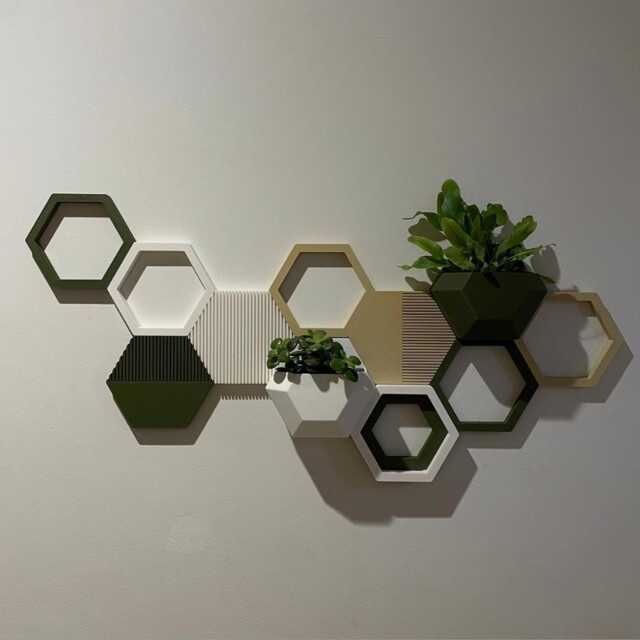 2 Sets & 3 Sizes Avaliable, Indoor Honeycomb Wall Planter Set ...