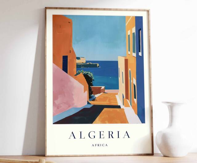 Algeria Poster, Travel Print, Africa Wall Art, African Tropical Decor ...